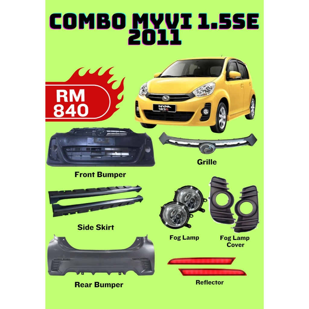 Set Combo Bodykit Perodua Myvi Lagi Best 1.5 Se 2011 Convert Model 100% ...