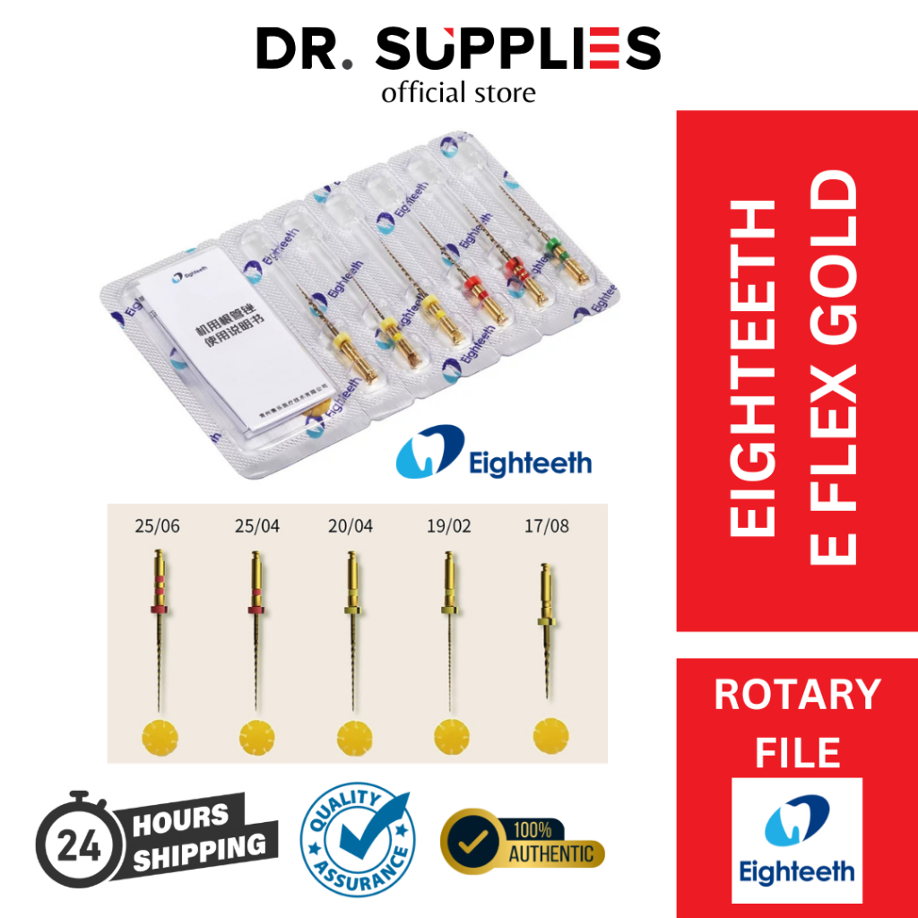 Eighteeth E-FLEX GOLD Dental Root Canal Rotary File Heat-Activated ...