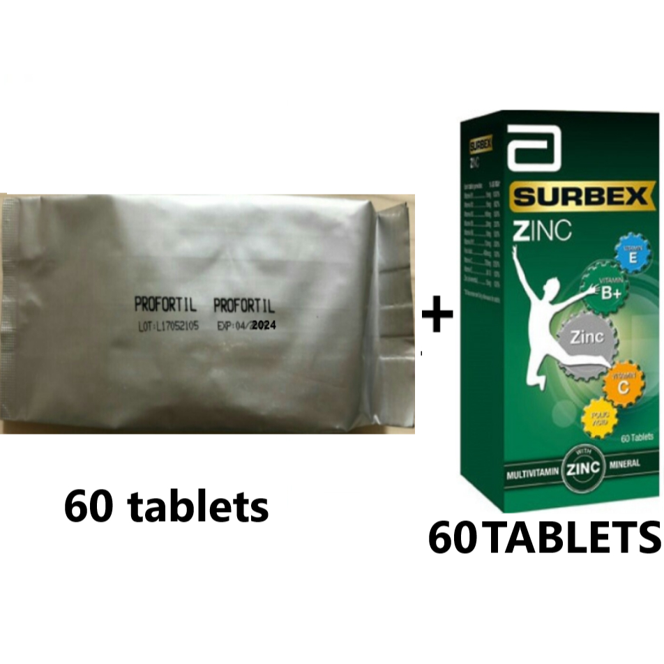 Abbott Surbex Zinc B-Plus 60 tablets + PROFORTIL 60 Capsules | Shopee ...