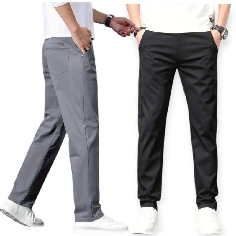 Ready stock.(28-40) men slack stretchable straight cut men long pants ...