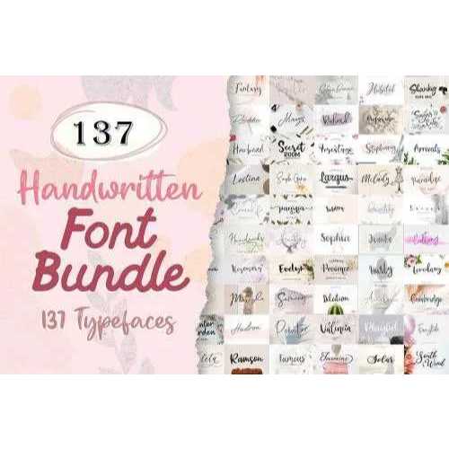 Handwritten Font Bundle - 137 Premium Fonts | Shopee Malaysia