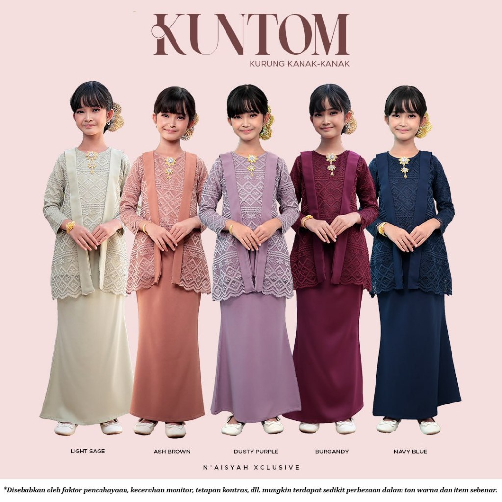 [KEBAYA] RAYA 2025- KUNTOM | BUDAK | LACE EXCLUSIVE | 5 KOD WARNA ...