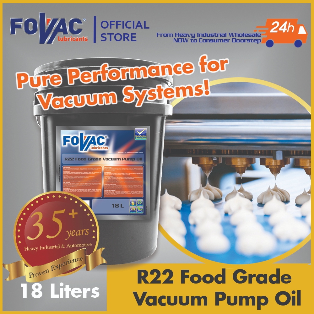 FOVAC® R22 Food Grade Vacuum Pump Oil 32, 46, 68 & 150 - 18 Liters ...