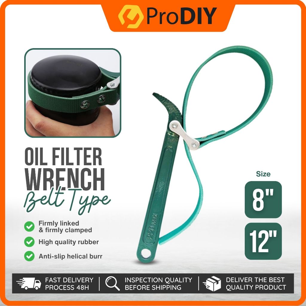 8 / 12 inch Oil Filter Wrench ( BELT TYPE ) Multipurpose Adjustable ...