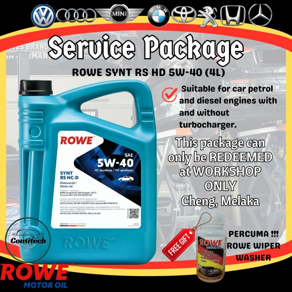 ROWE Package Service (ROWE ENGINE OIL 5W40) 4L | Shopee Malaysia
