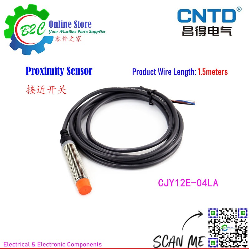 CNTD CJY12E-04LA IP67 4mm ø12mm 12~24VDC 2 Wire Proximity Switch Sensor ...