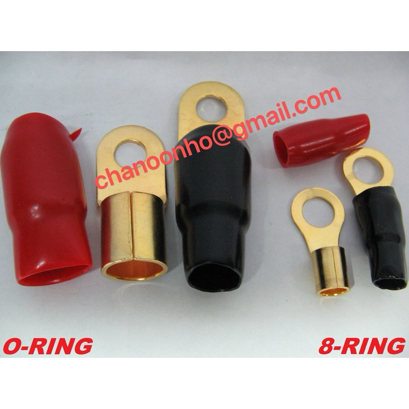 0GA & 4GA & 8GA CAR AMPLIFIER GOLD PLATED RING TERMINAL BLACK & RED ...