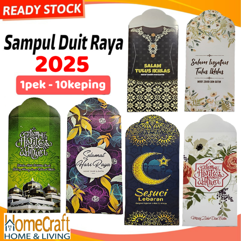 Viral 10pcs Sampul Duit Raya 2026 Murah Money Packets Hari Raya Green ...