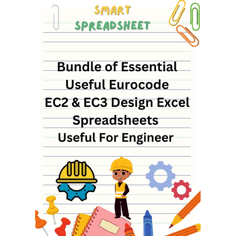 Bundle of Essential Useful Eurocode EC2 & EC3 Design Excel Spreadsheets Useful For Engineer ...