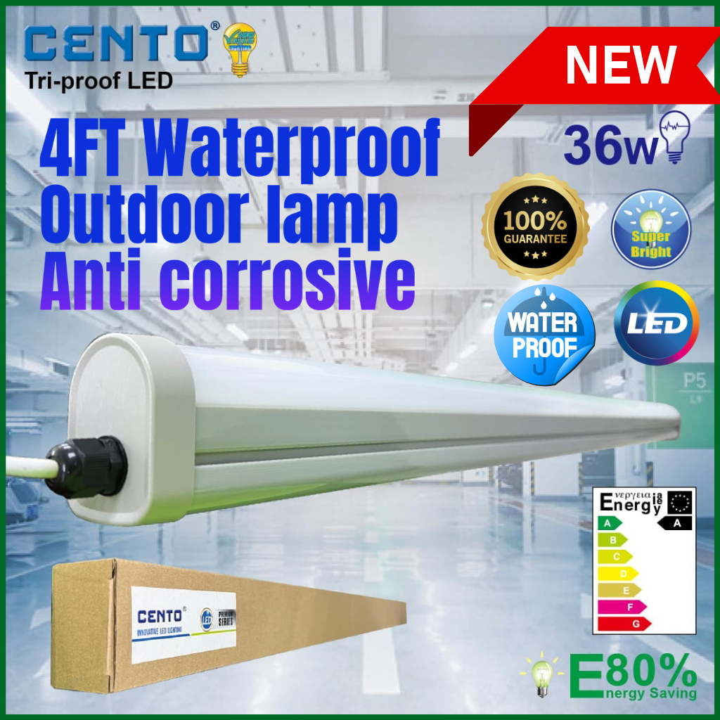 T8 LED tri-proof lamp 4FT 36W Very Super Bright & Weatherproof (2 Year ...