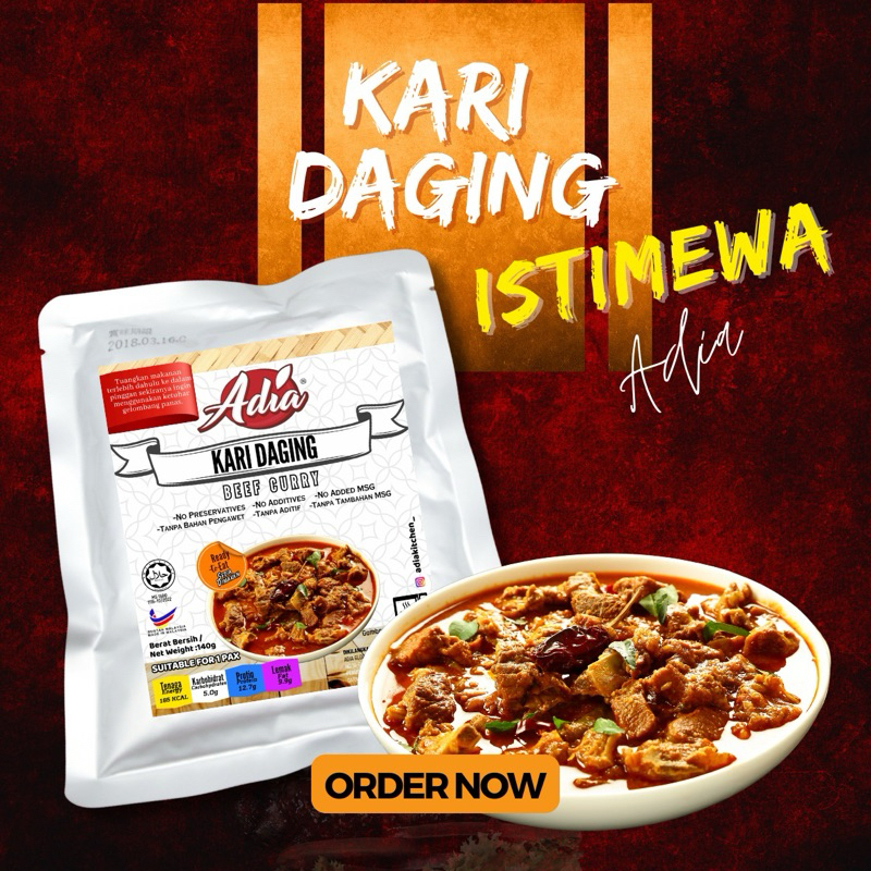 Kari Daging Adia READY TO EAT MENU SEDAP HALAL | Shopee Malaysia