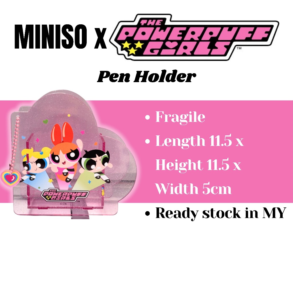 MINISO x Powerpuff Girls Acrylic Pen Holder | Shopee Malaysia