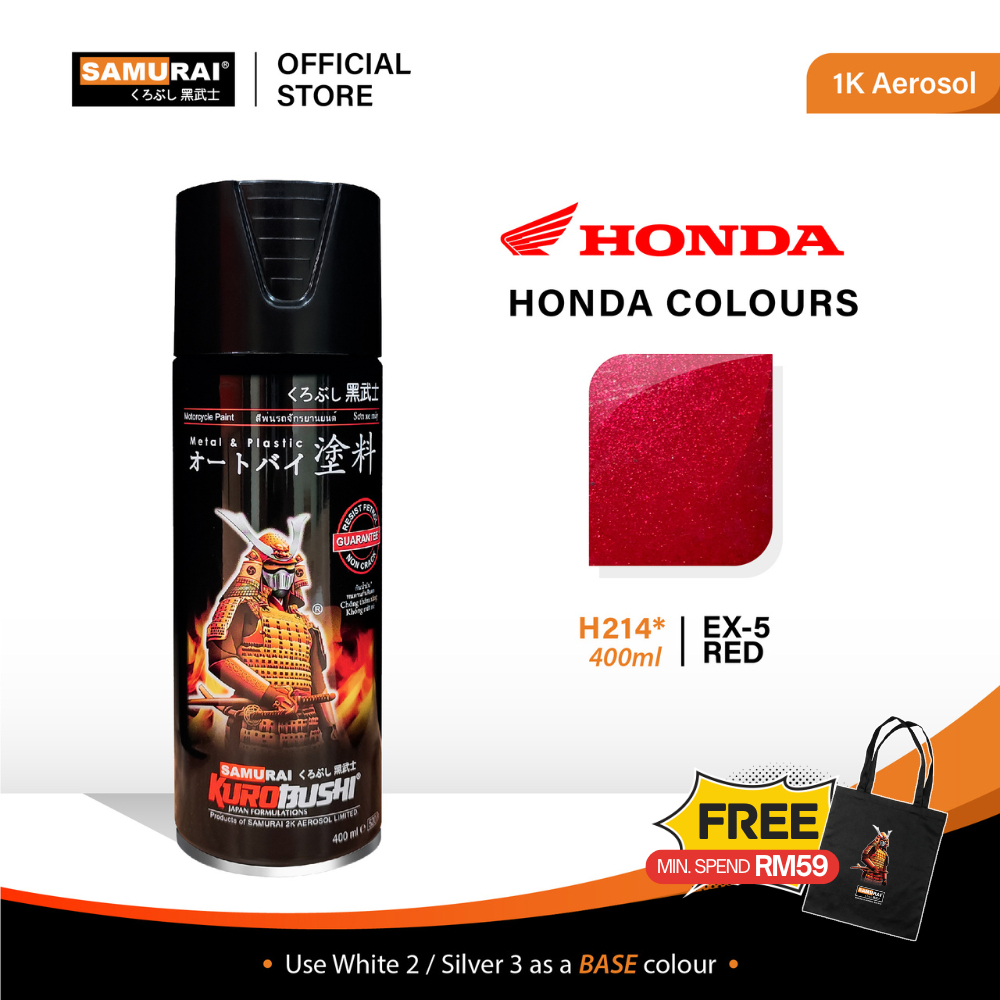 Samurai Spray Paint Honda - Ex-5 Red (400ml) H214 | Shopee Malaysia