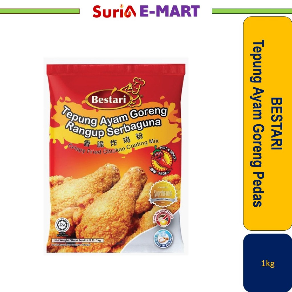 Bestari Tepung Goreng Rangup Pedas 1kg Hot & Spicy | Shopee Malaysia