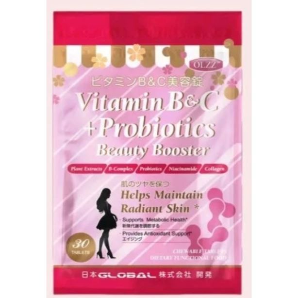 Olzz Vitamin B & C & C Probiotic Beauty Booster 30 TABLETS | Shopee ...