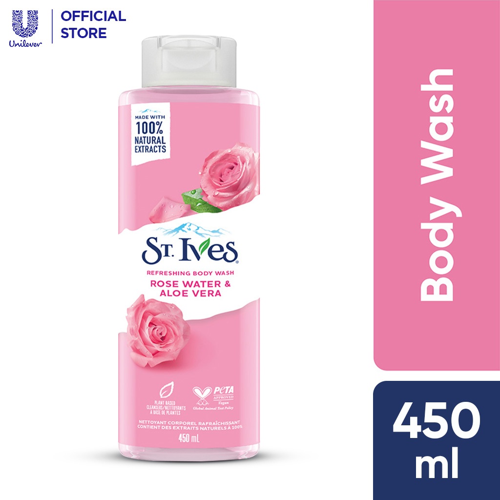 St. Ives Refreshing Rose Water & Aloe Vera Body Wash Moisturizing ...