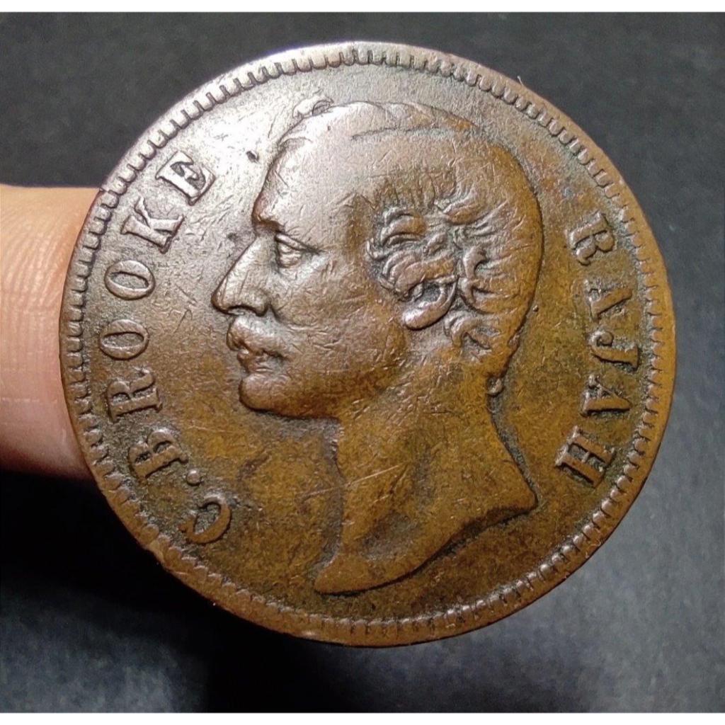 Sarawak Old Copper Coin Rajah Charles Brooke 1 Cent Year 1870 ...