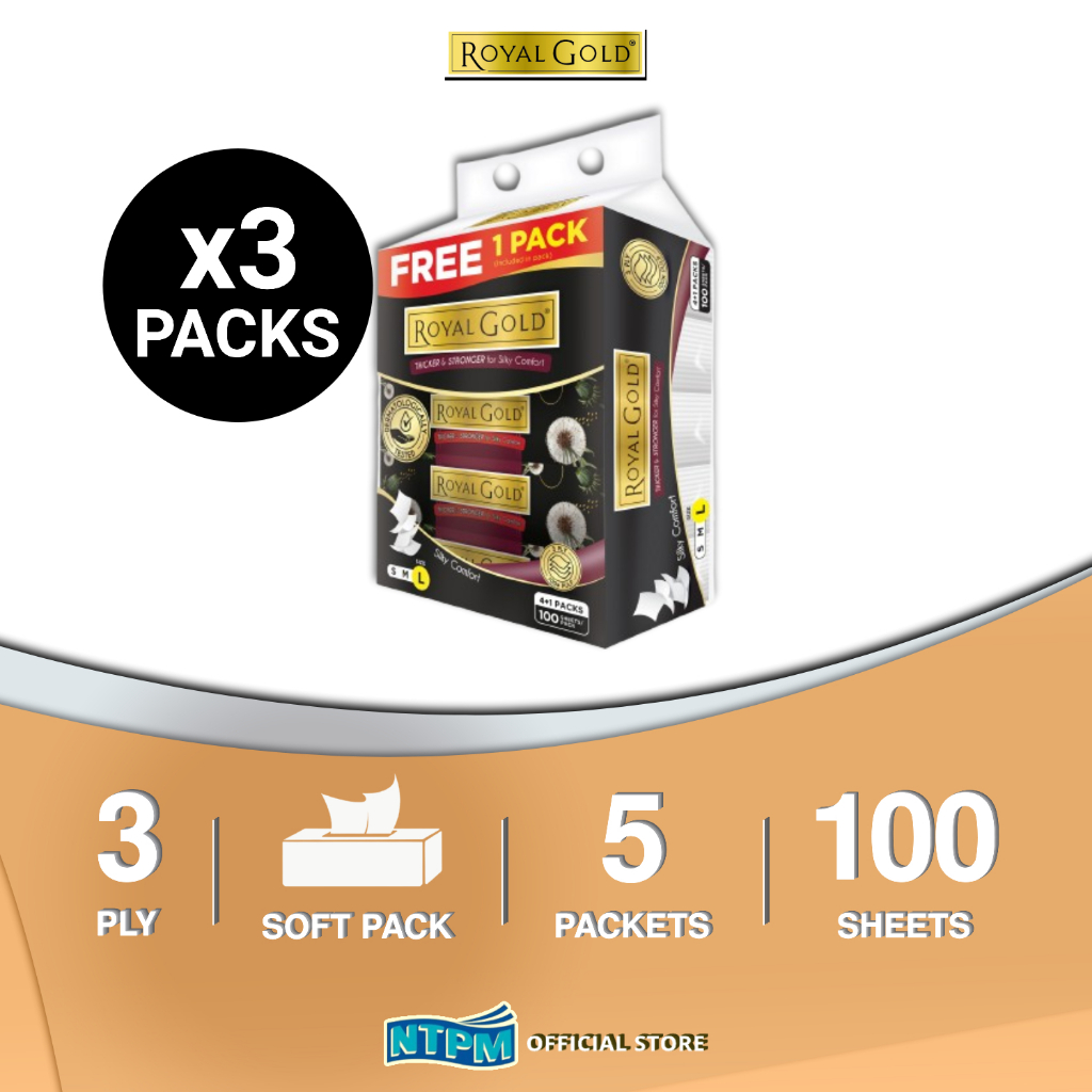 Royal Gold Luxurious (White) Soft Pack 3 PLY (100's x 4 + 1 Packs) x 3 ...
