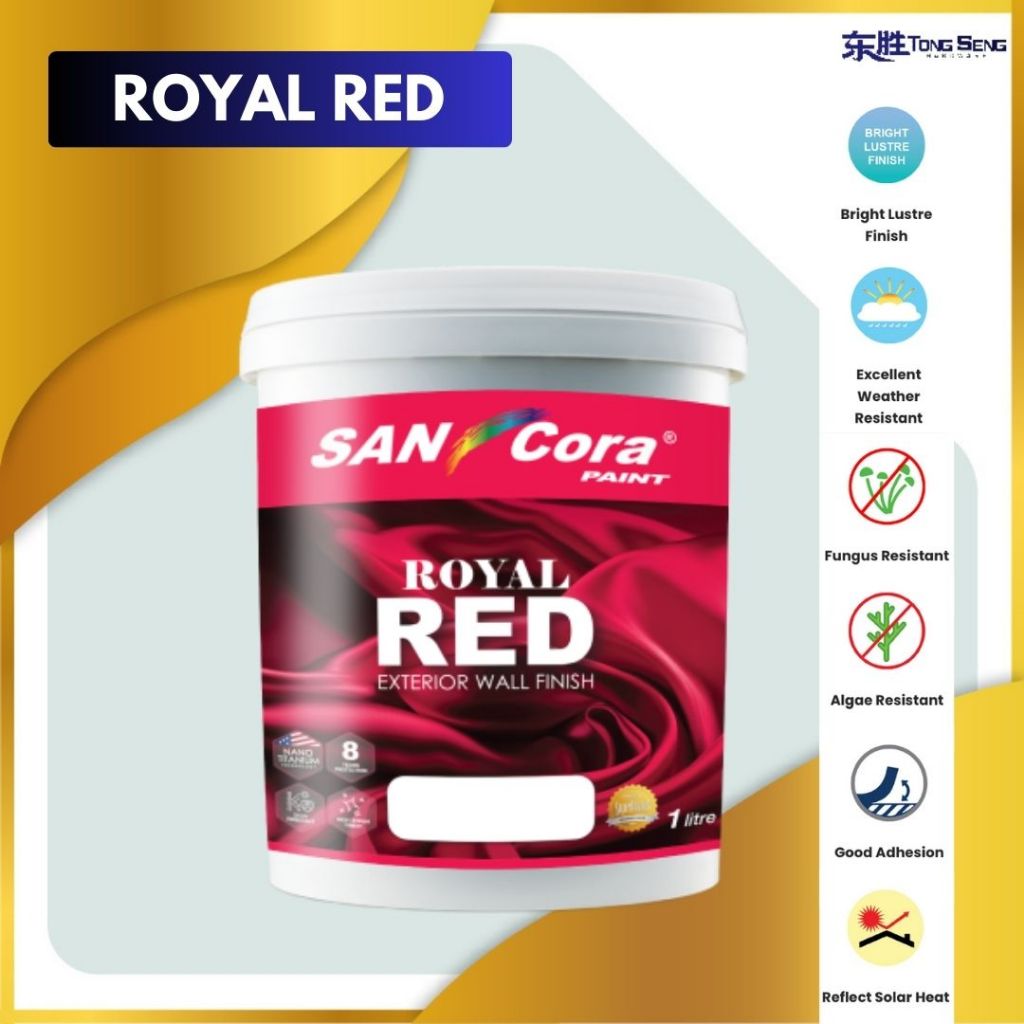 SANCORA - ROYAL RED EXTERION WALL FINISH 1LT 外墙天神红 - 超红 - 超亮-超美 ...