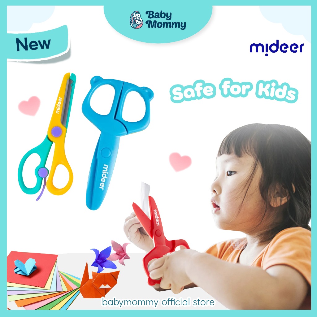 🇲🇾Ready Stock 💯Mideer Round Head Kids Scissor- 4 Designs Available Kids ...