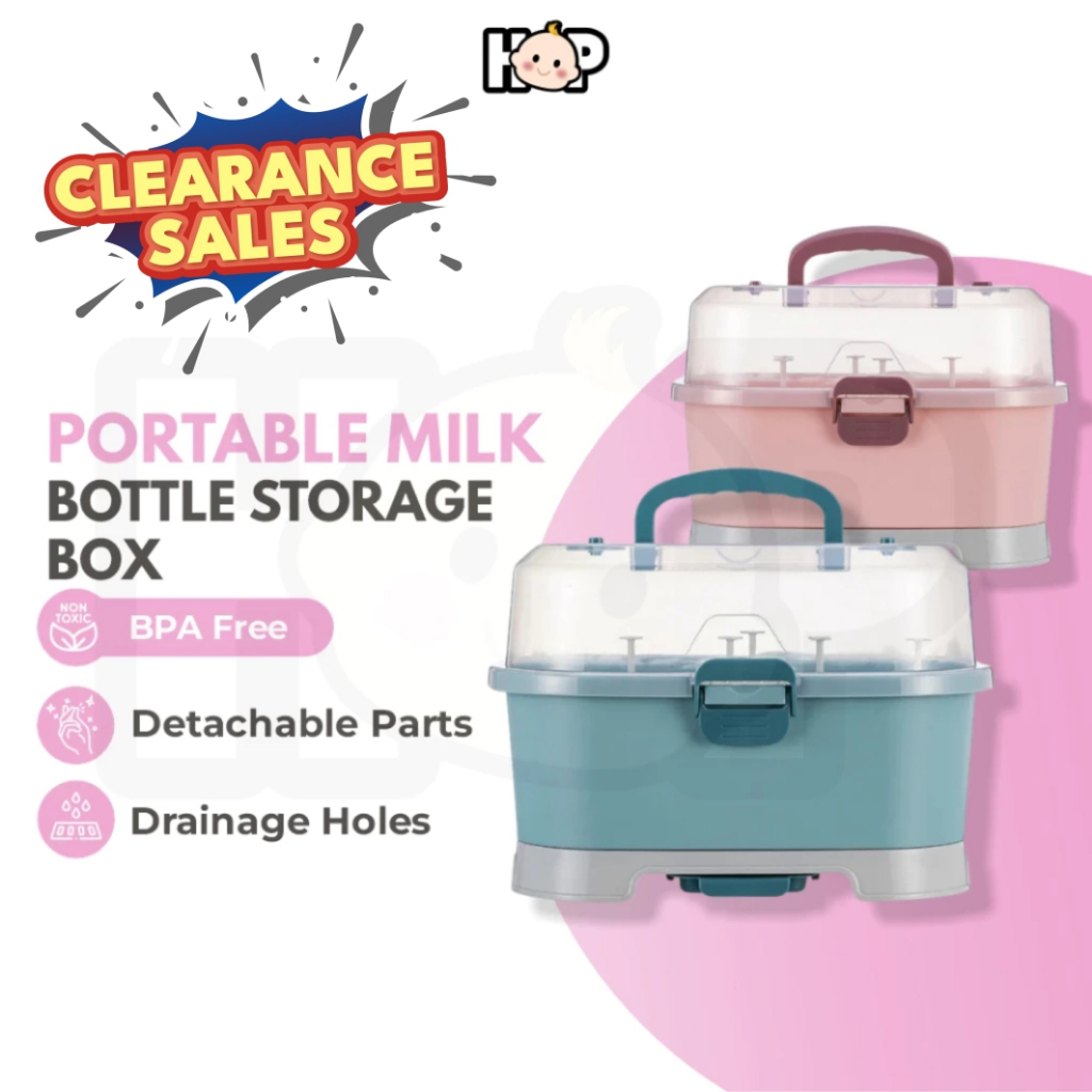 [Clearance] Portable Baby Milk Bottle Storage Box Tempat Letak Botol ...