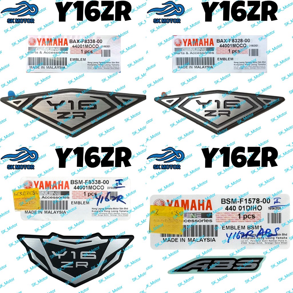 Yamaha Y16ZR Y16 ABS Original Emblem Logo Lambang Sticker BAX-F8338-00 ...