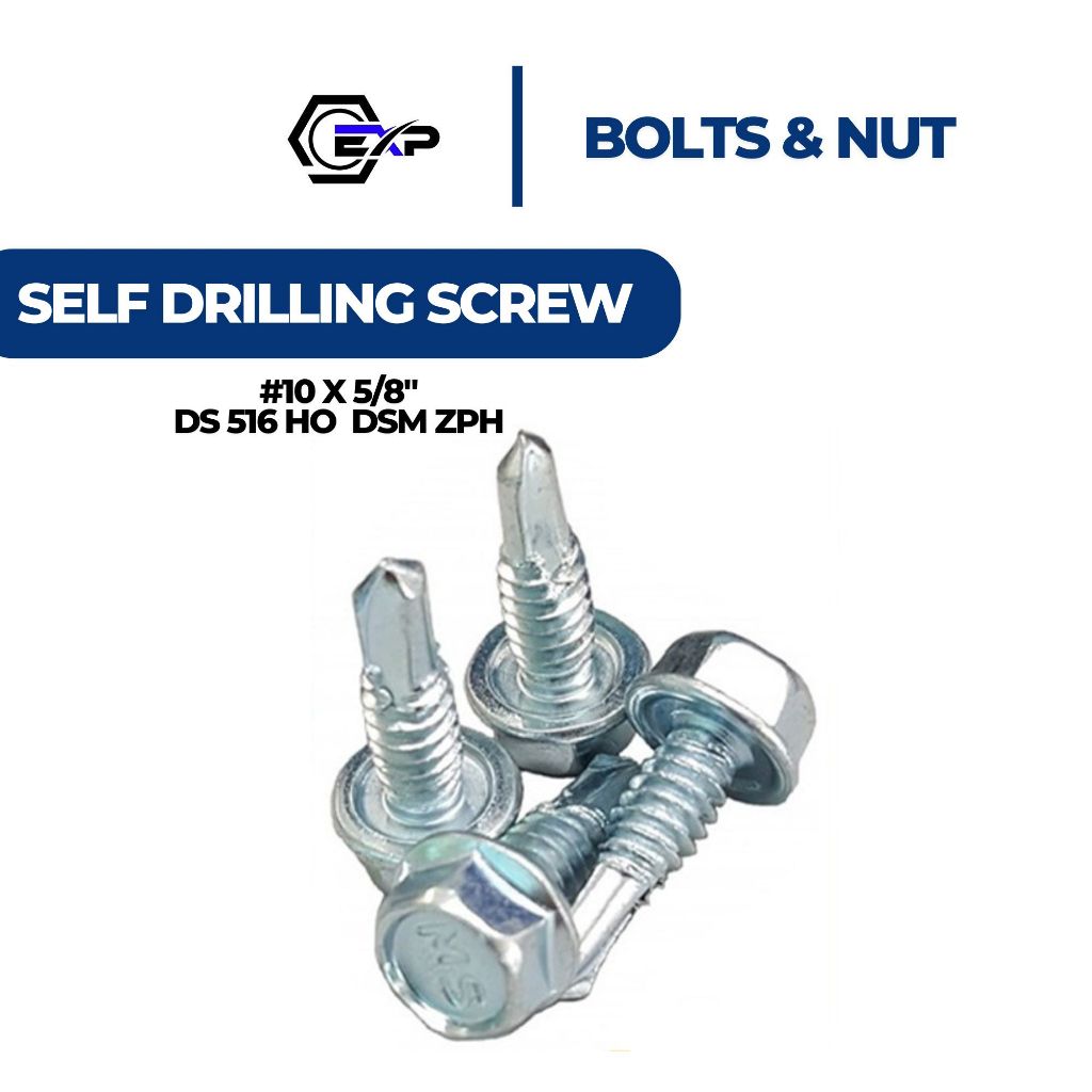 Exp Self Drilling Screw DS516HO DSM #10 x 5/8" ZPH Skru Besi Skru ...