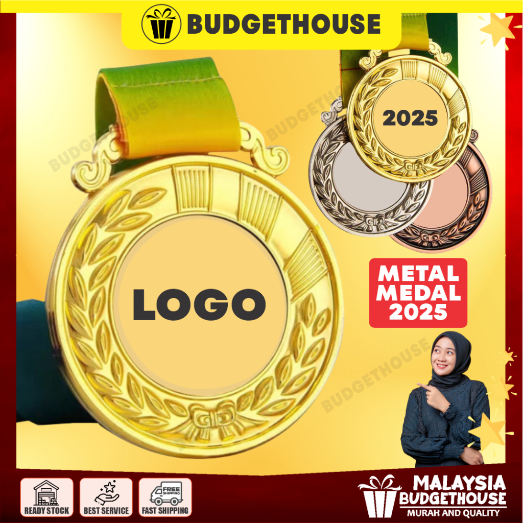 (KL/Perak) Free Design METAL Medal Both Side Sticker Medal Besi With ...