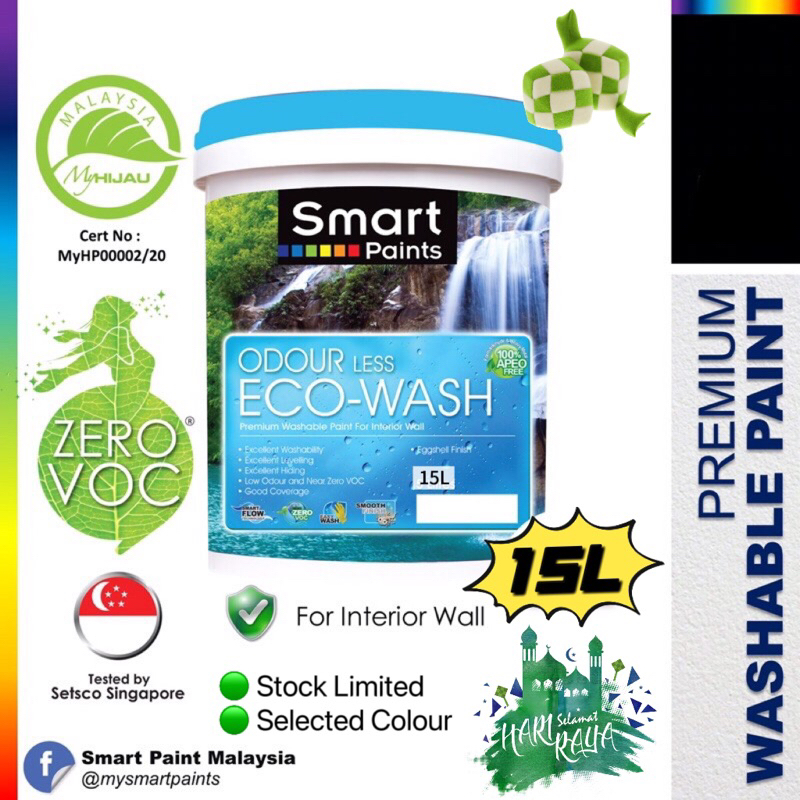 * STOCK CLEARANCE* 15L Smart Eco Wash - Premium Interior Wall Paints (Selected Colours) | Shopee ...