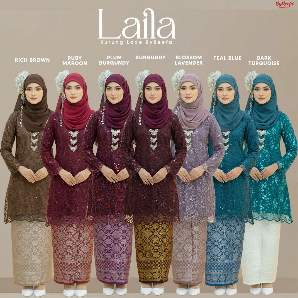 ByReefa | Kurung Lace LAILA | Material Baju Premium Lace & Labuci ...