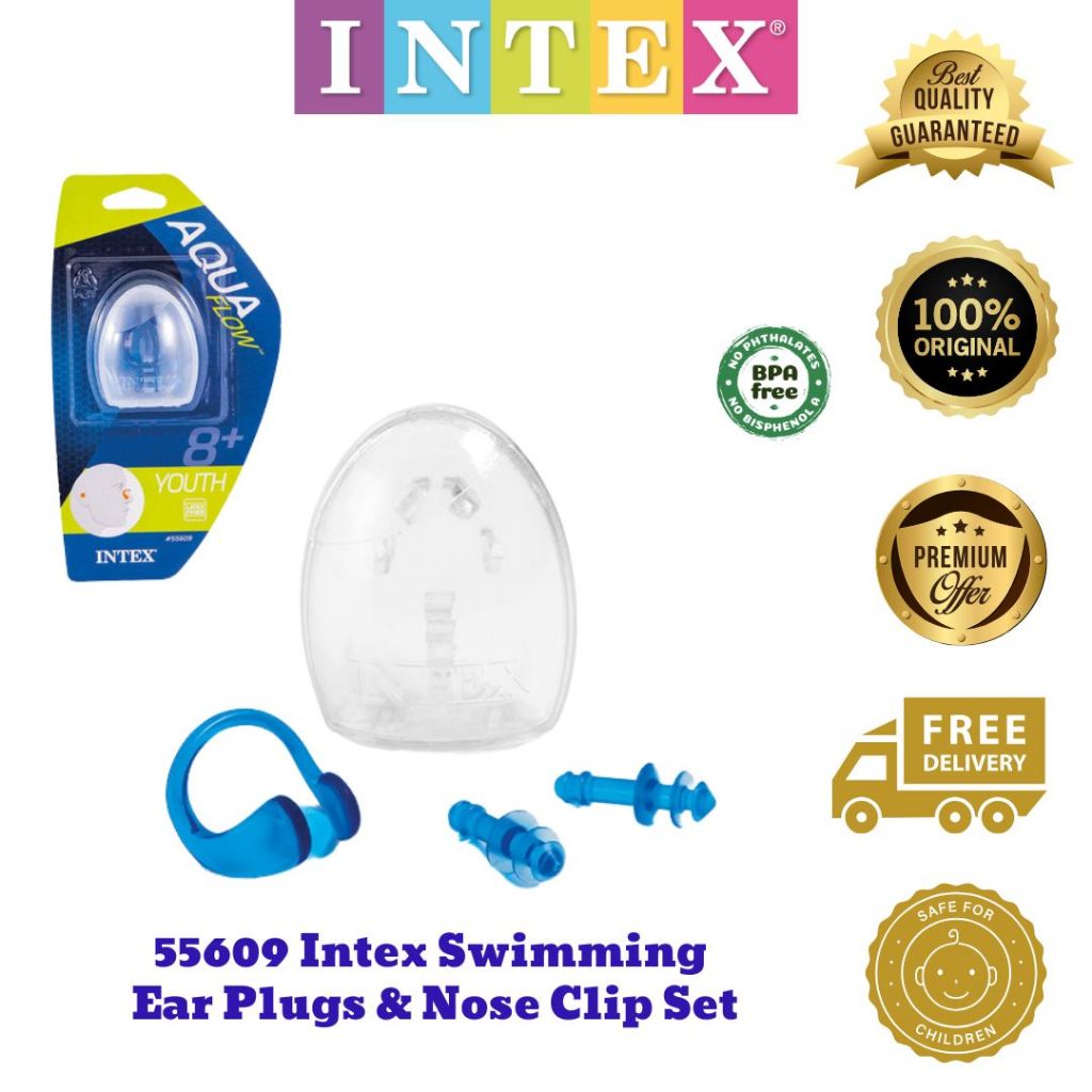 55609 Intex Swimming Ear Plugs & Nose Clip Set, Set Penyumbat Telinga ...