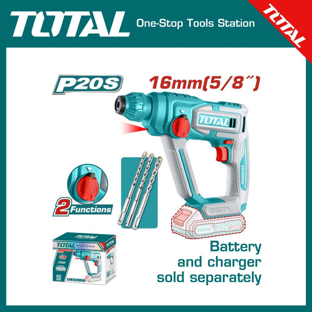 TOTAL Cordless rotary hammer 20V | Shopee Malaysia