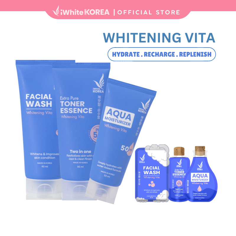iWhite Korea Whitening Vita Facial Wash/Extra Pure Toner Essence/Aqua ...