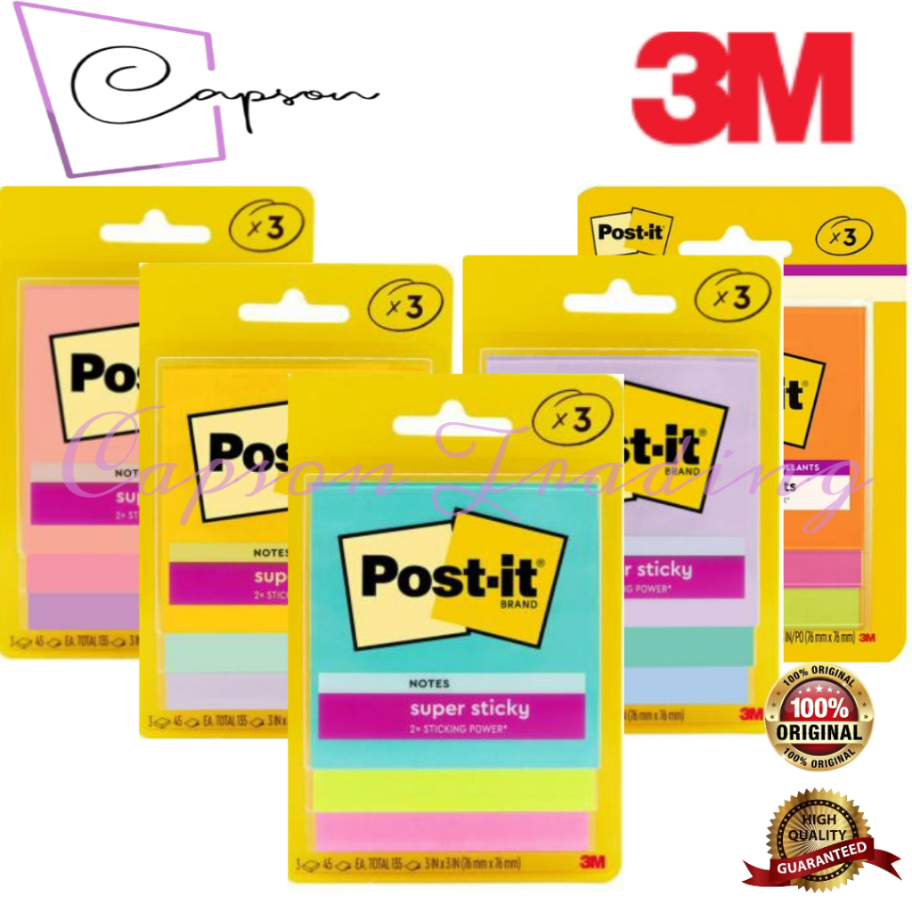 3M Post-it Super Sticky Notes (Multi-Pad) 3" x 3" | Shopee Malaysia