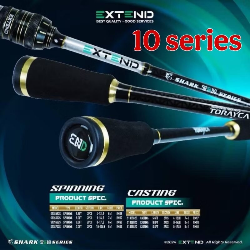 EXTEND FISHING ROD 10 & 20 SEREIS fuji guide torayca blank fishing rod ...