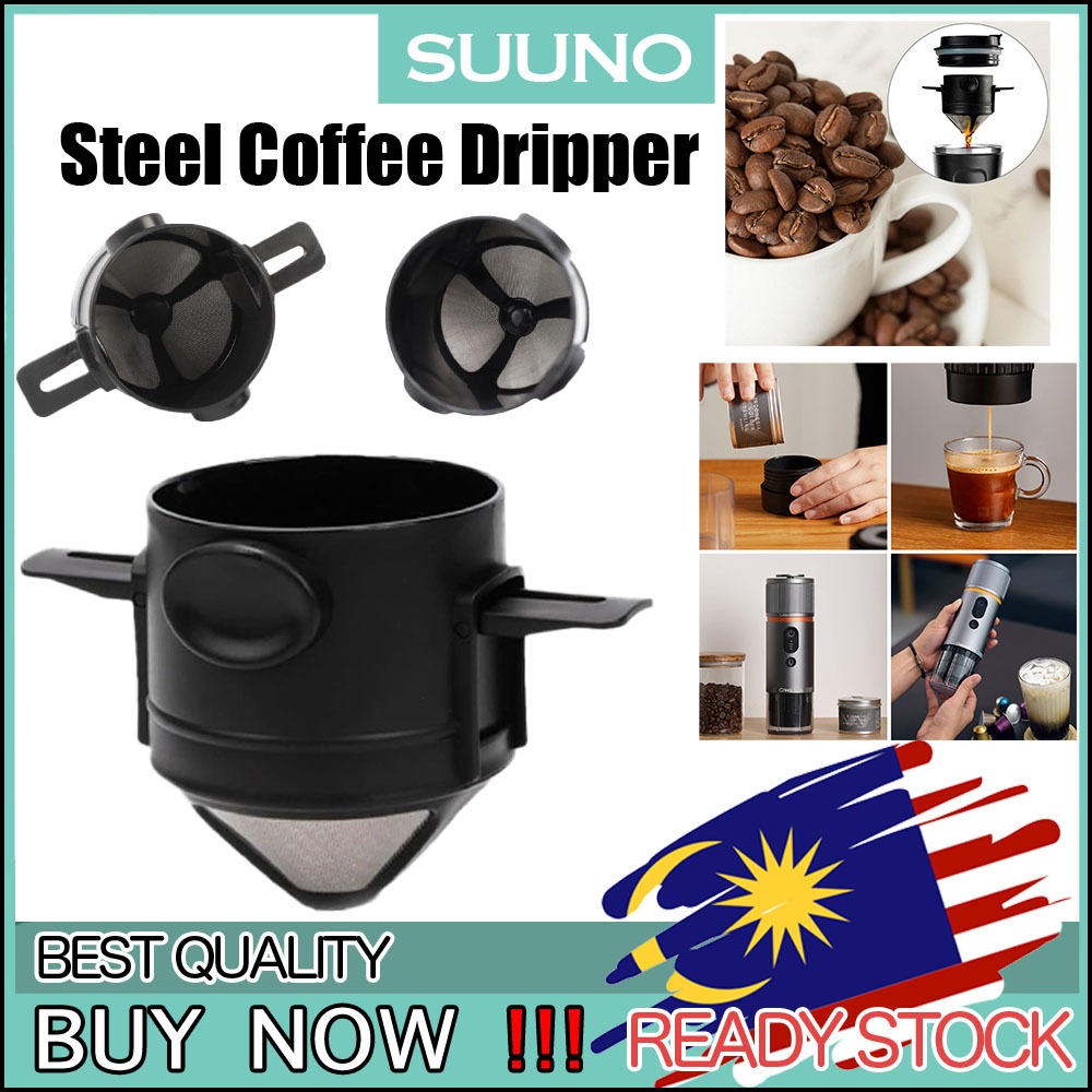 Double Layer Filter Coffee Dripper Coffee Filter Stainless Steel ...