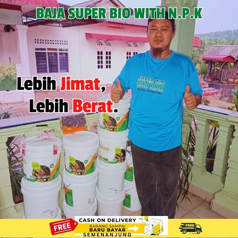 PAKEJ GOLD 6 +1 TONG BAJA SUPER BIO WITH NPK- 10 KG (Baja Sawit, Buah-buahan Dan Sayuran ...