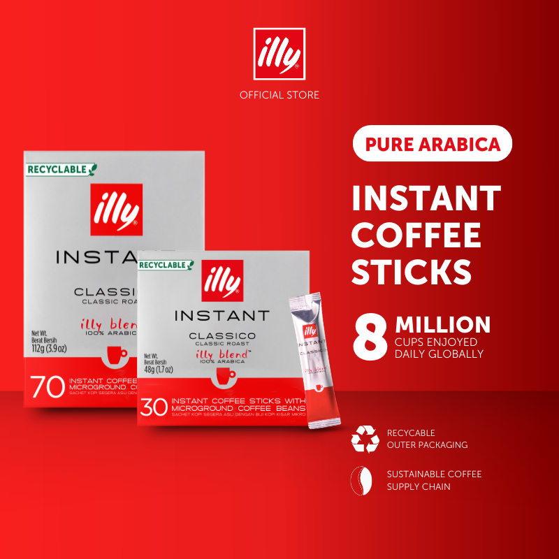 [NEW] illy Instant Coffee Sticks Classico 30s/70s 1.6g/3.0g 100% ...