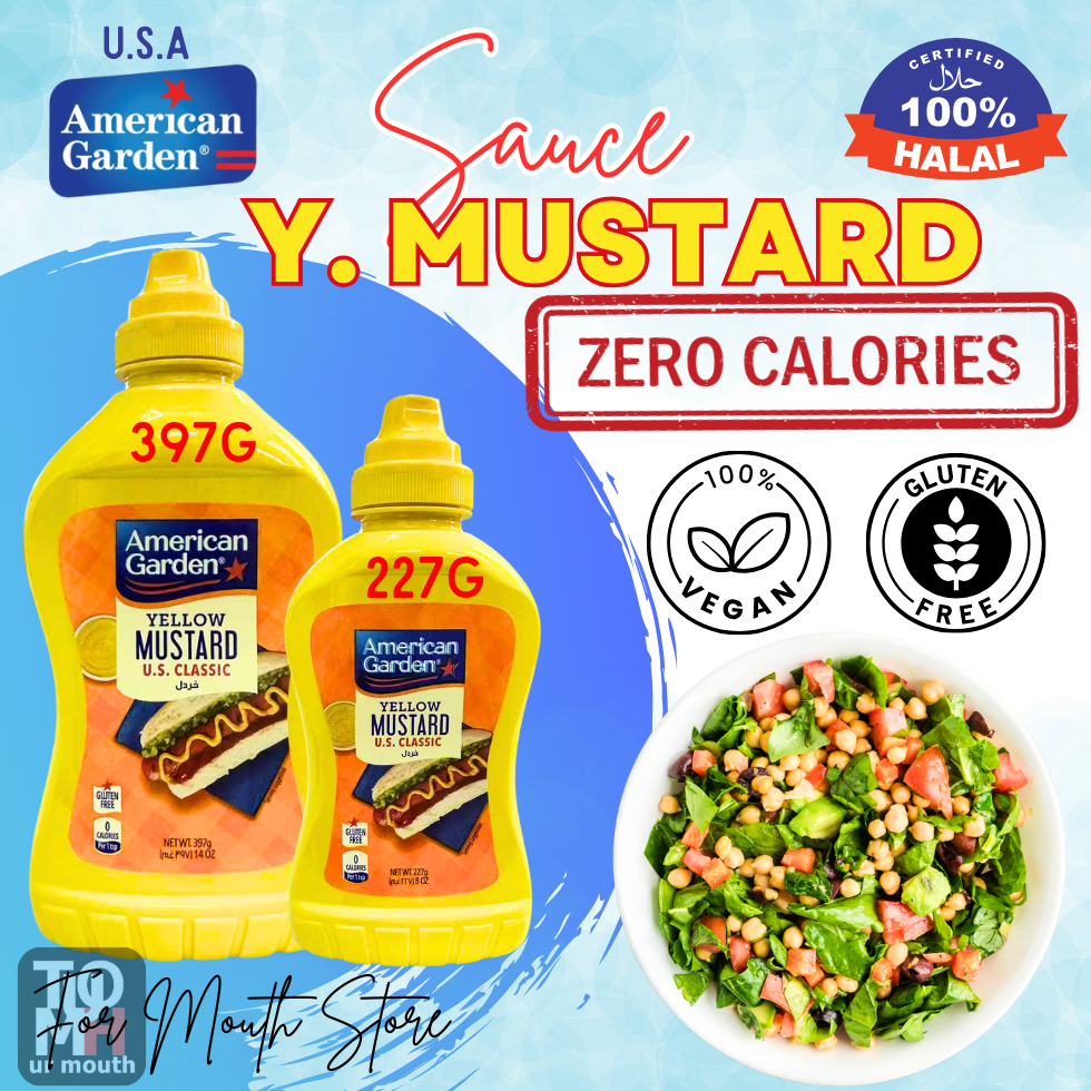AMERICAN GARDEN Yellow Mustard Sauce Sos Mustard Halal Mustard Sos ...