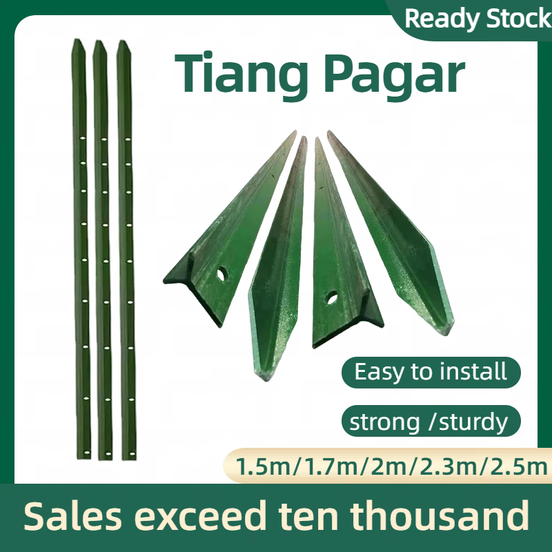 Tiang Besi Pagar 1.5m-2.5m Tiang Pagar Pagar Cyclone Column Fence Poles Dawai Pagar Tiang ...