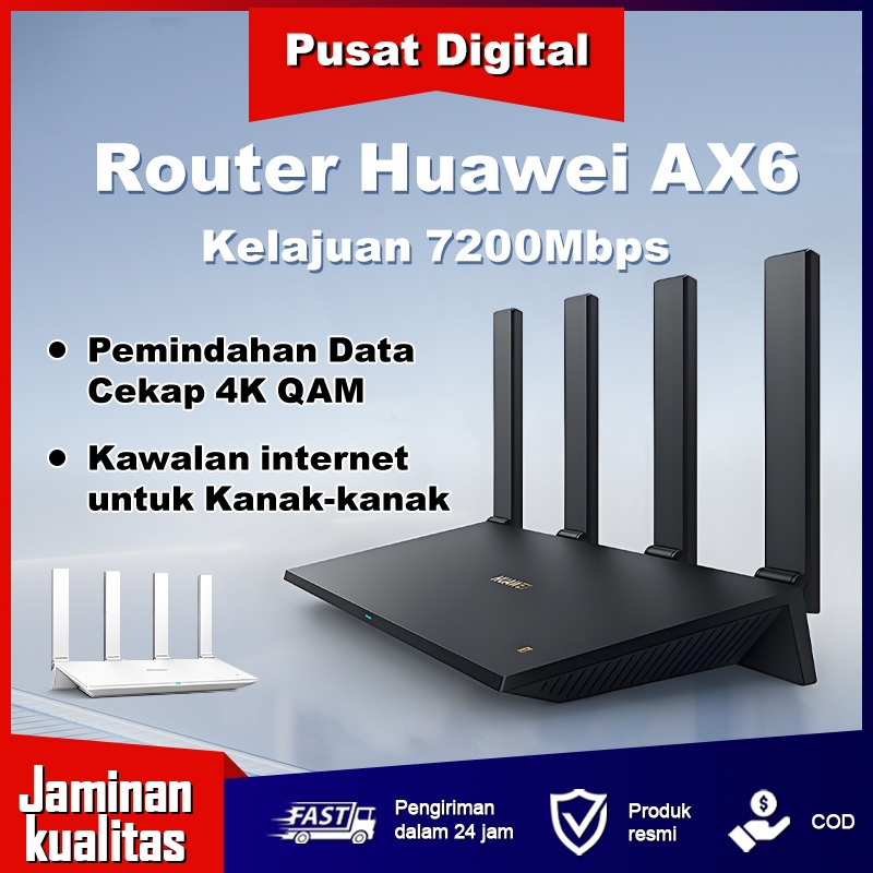 Huawei AX6 WiFi 6+ Router Dual Band 7200Mbps 5G Broadband Modem CPE LTE Mesh Rangkaian Stabil ...