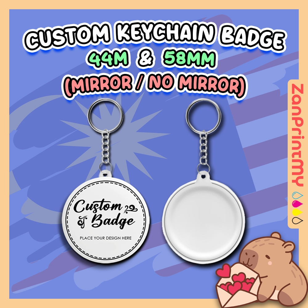 Keychain Button Badge Custom | Keychain Badge | Keychain Mirror Badge ...