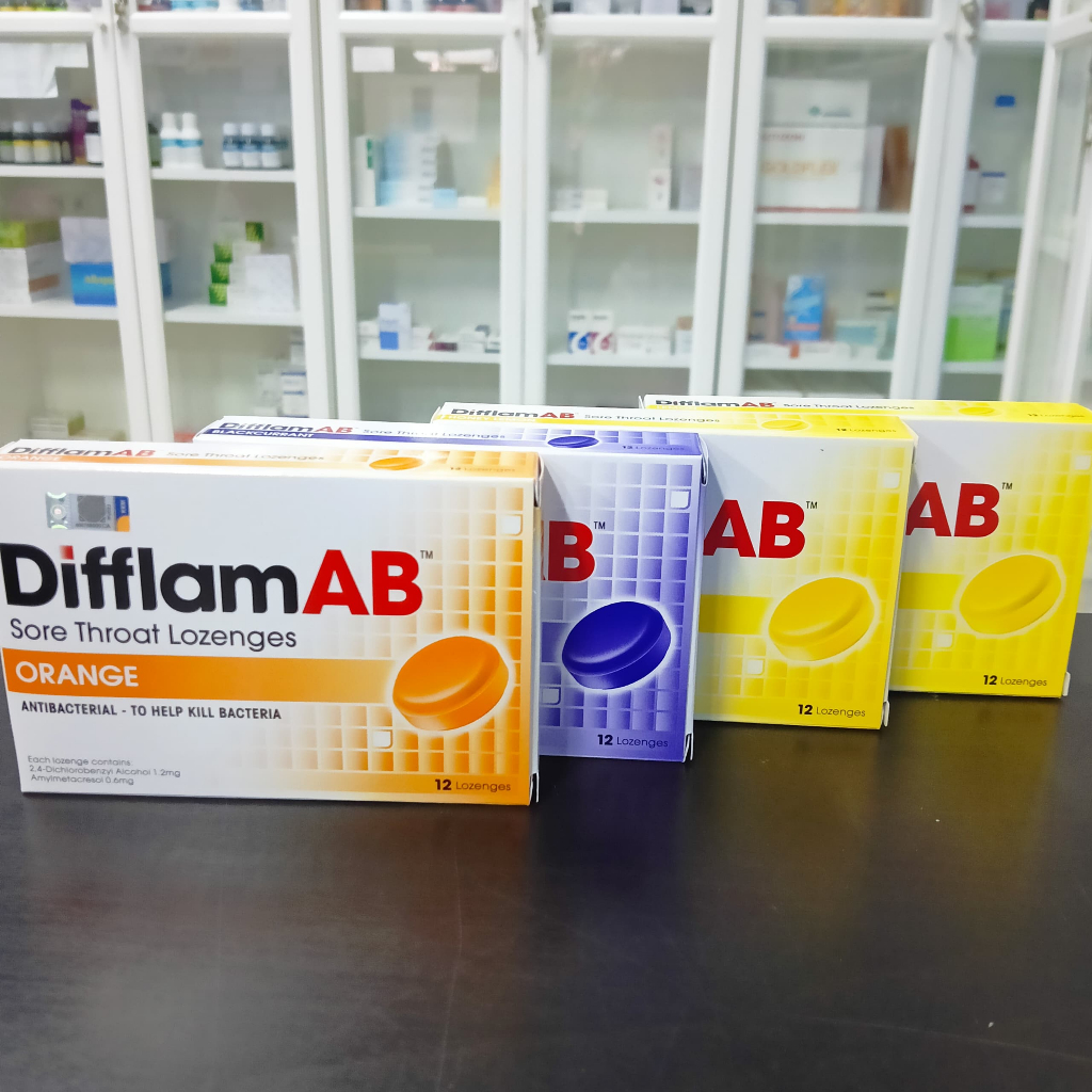DIFFLAM AB ANTIBACTERIAL 12 LOZENGES (BLACKCURRANT/LEMON/HONEY LEMON ...