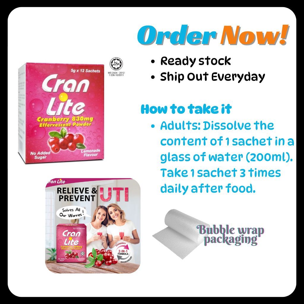 Cran Lite Effervescent Granule 12 X 5g | Shopee Malaysia