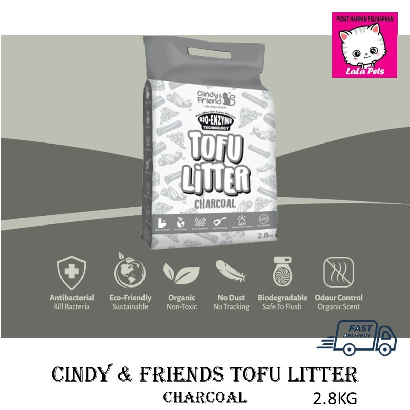 CINDY & FRIEND TOFU CAT LITTER CHARCOAL 7L (2.8kg) | Shopee Malaysia