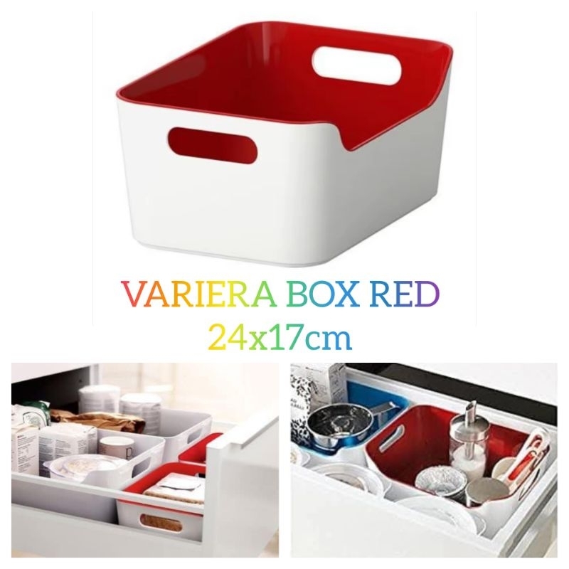 💥READY STOCK💥IKEA VARIERA STORAGE BOX RED GLOSSY (24x17cm) | Shopee ...