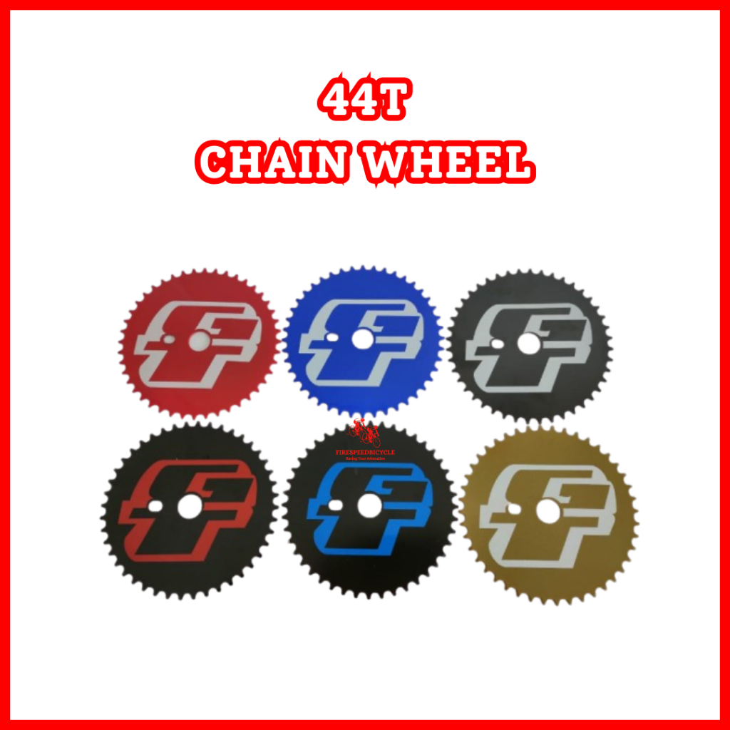 BICYCLE 44T COLOUR STEEL CHAIN WHEEL ONLY / SET (PC / SET) | Shopee ...