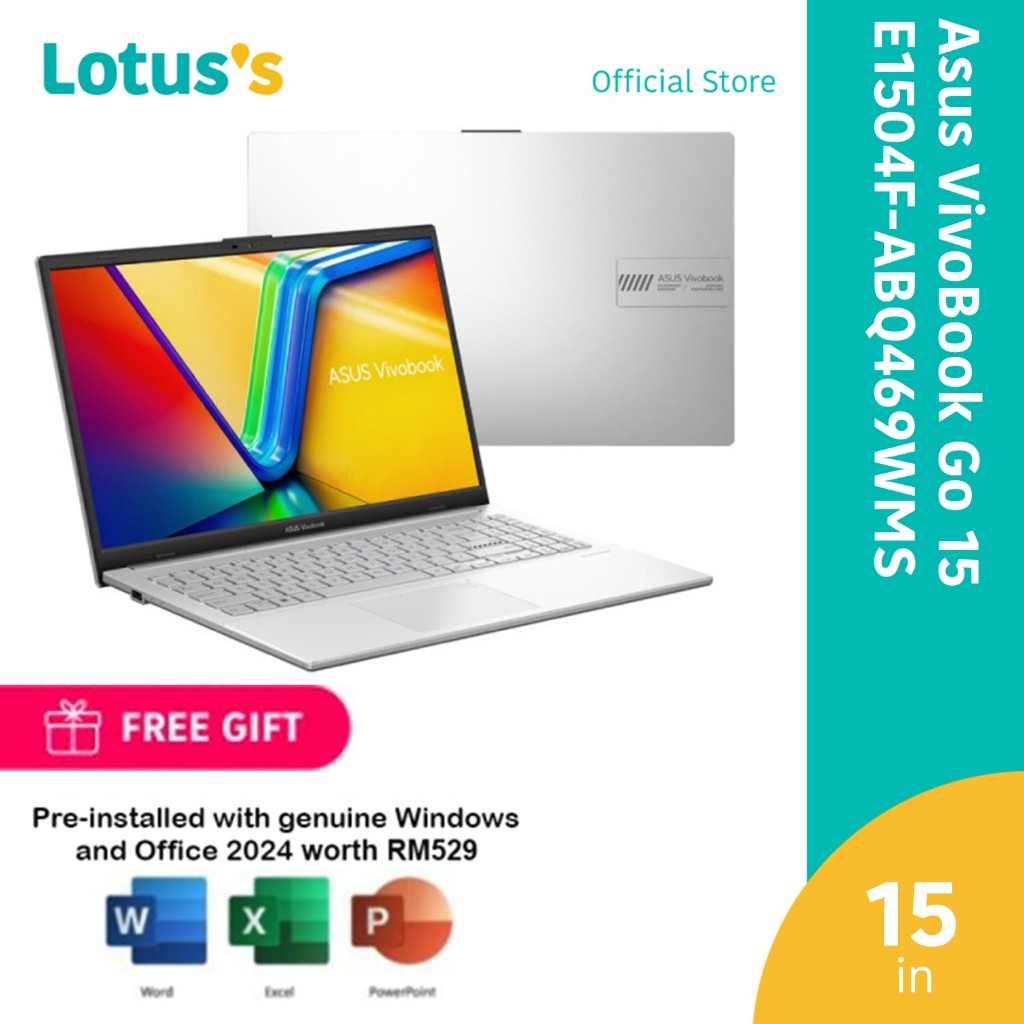 Asus 15.6" VivoBook Go 15 E1504F-ABQ469WMS FHD Laptop Silver (R5-7520U ...