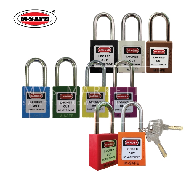 M-SAFE SAFETY PADLOCK STAINLESS STEEL SHACKLE 1-1/2" (38MM) / LOCKOUT ...