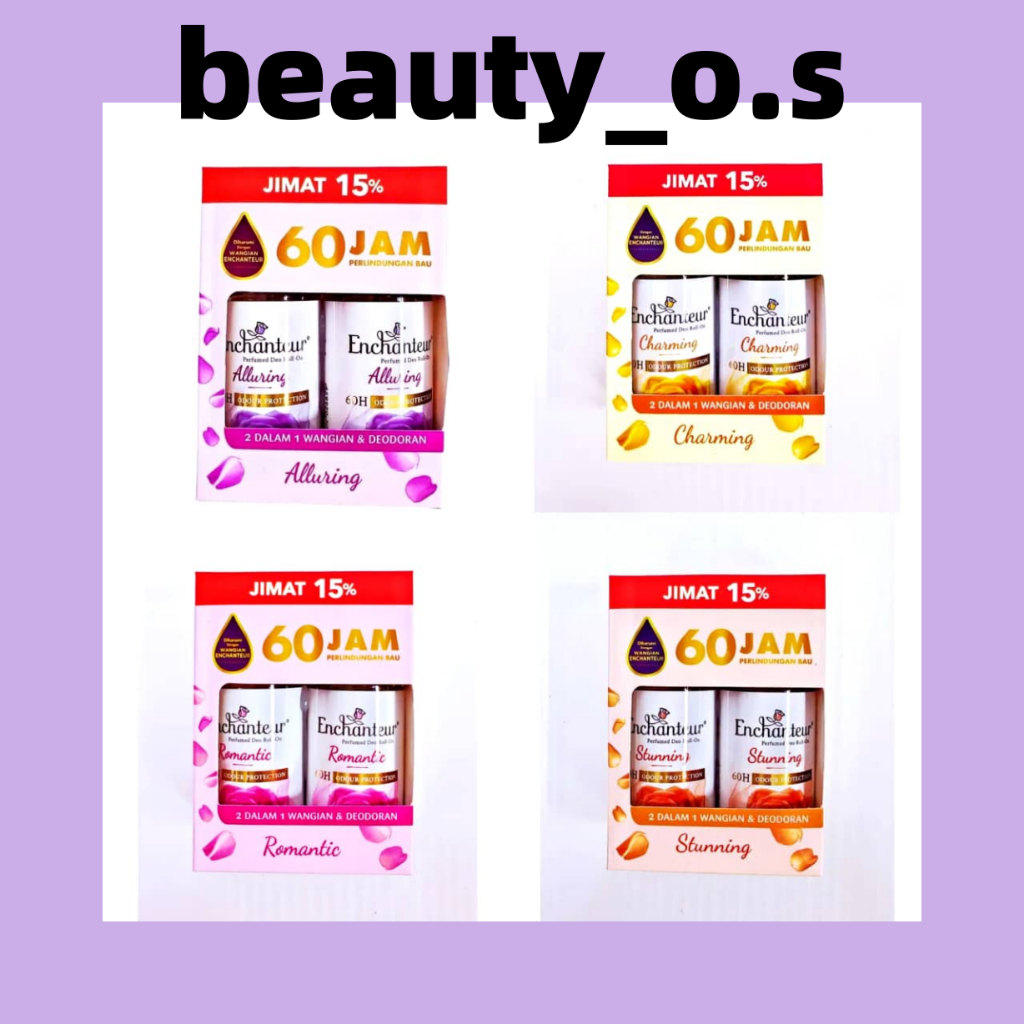 ENCHANTEUR ROLL ON DEO (50MLx2)( TWICK PACK)- ALLURING / CHARMING / ROMATIC / STUNNING 50ML ...